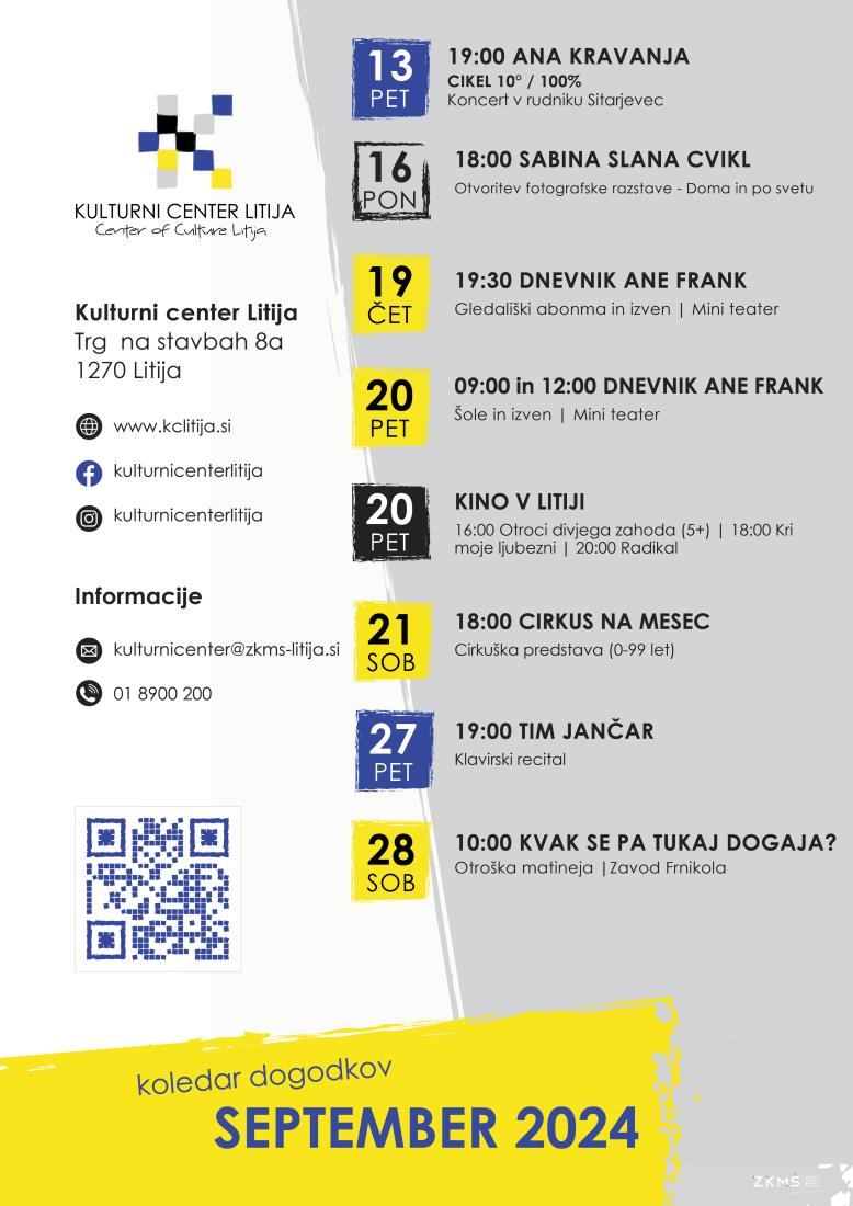 Septembrski koledar dogodkov v Kulturnem centru Litija - litija.si